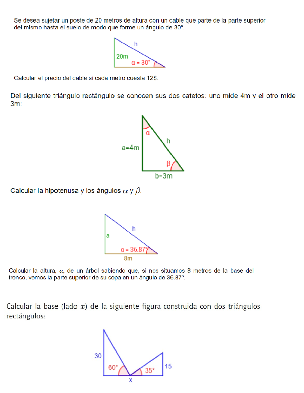 Ejercicios de Trigonometría: Resolución de Problemas Aplicados - Studocu