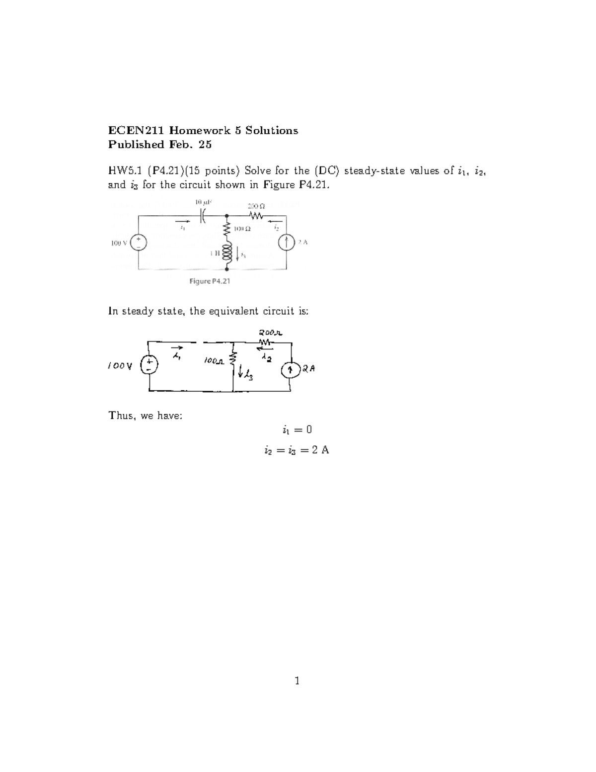 Homework 5 Solutions Ecen211 Homework 5 Solutions Published Feb 25