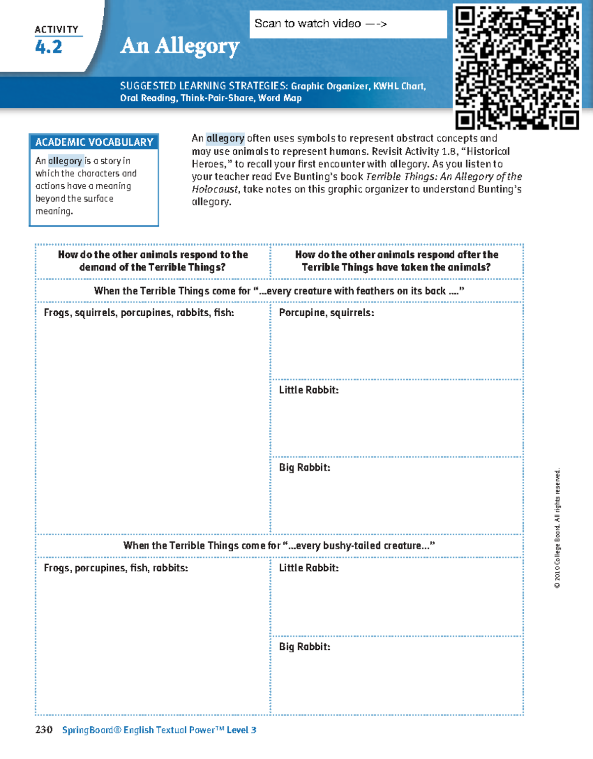 ACTIVITY 4.2: Understanding Allegory through "Terrible Things" - Studocu