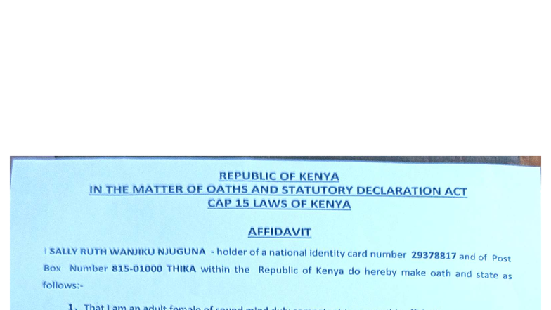Affidavit for Job Seeker Visa - Sally Ruth Wanjiku Njuguna - Studocu
