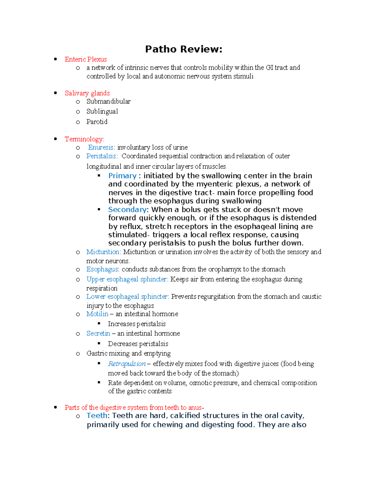 Patho Review: Enteric Nervous System & GI Tract Functions (Patho 101 ...