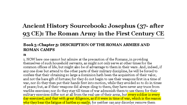 Ancient History Sourcebook: Roman Army Structure & Discipline (Book 3 ...