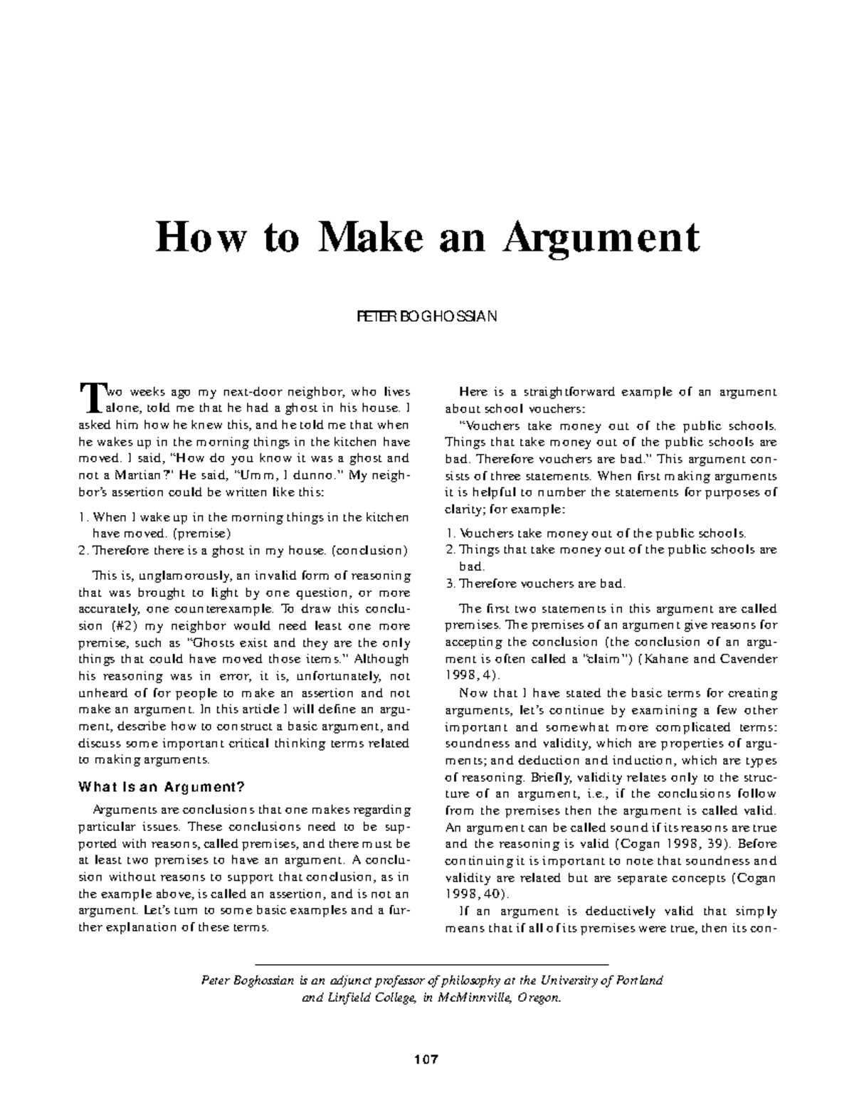 How to Make an Argument: A Guide to Constructing Valid Reasoning ...