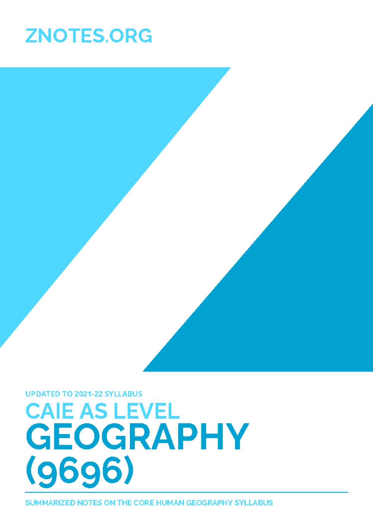 Human Geography Summarized Notes (9696) - AS Level Syllabus Insights ...