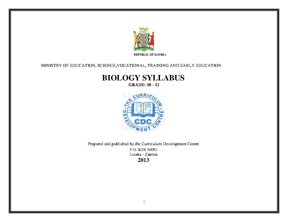Grade 10-12 Biology Simplified Notes - Comprehensive Study Guide - Studocu