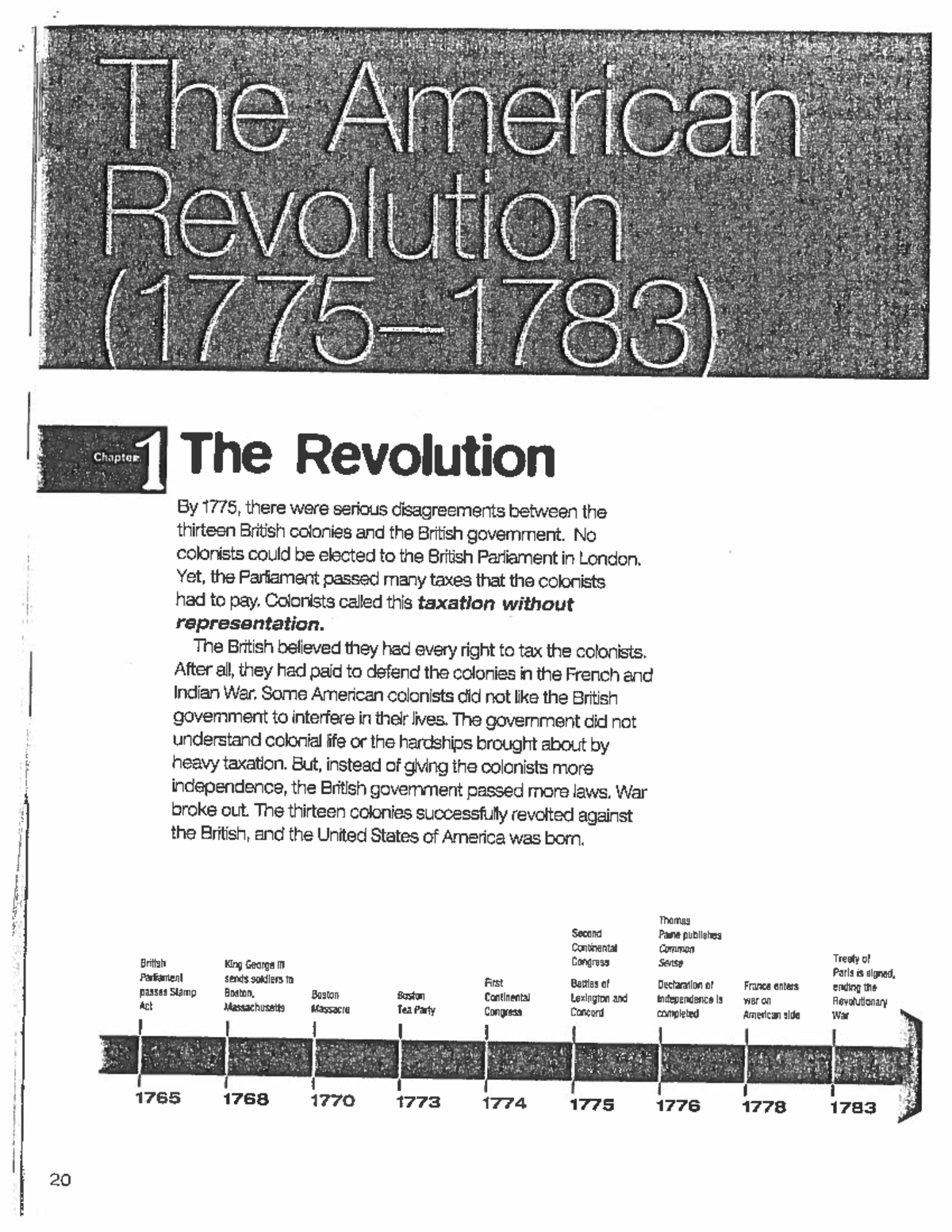 Chapter 1: Causes of the American Revolution - 8th Grade Review - Studocu