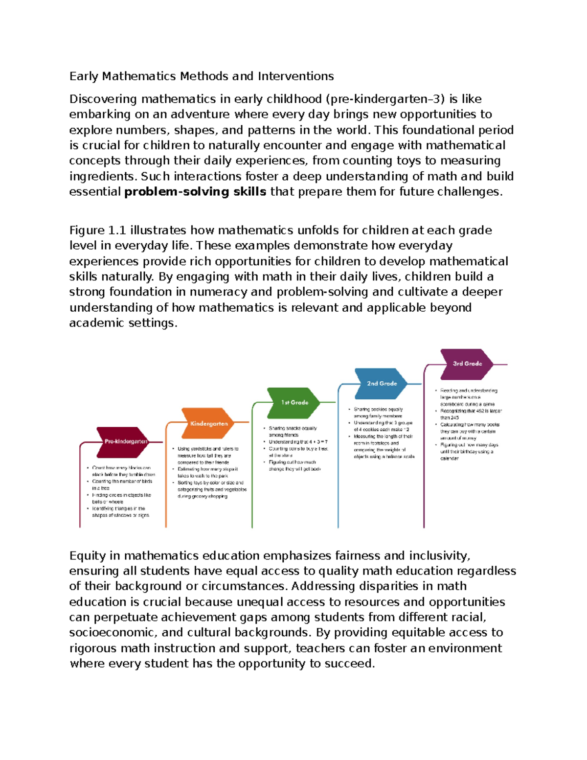 Early Mathematics Methods and Interventions: Foundations for Young ...