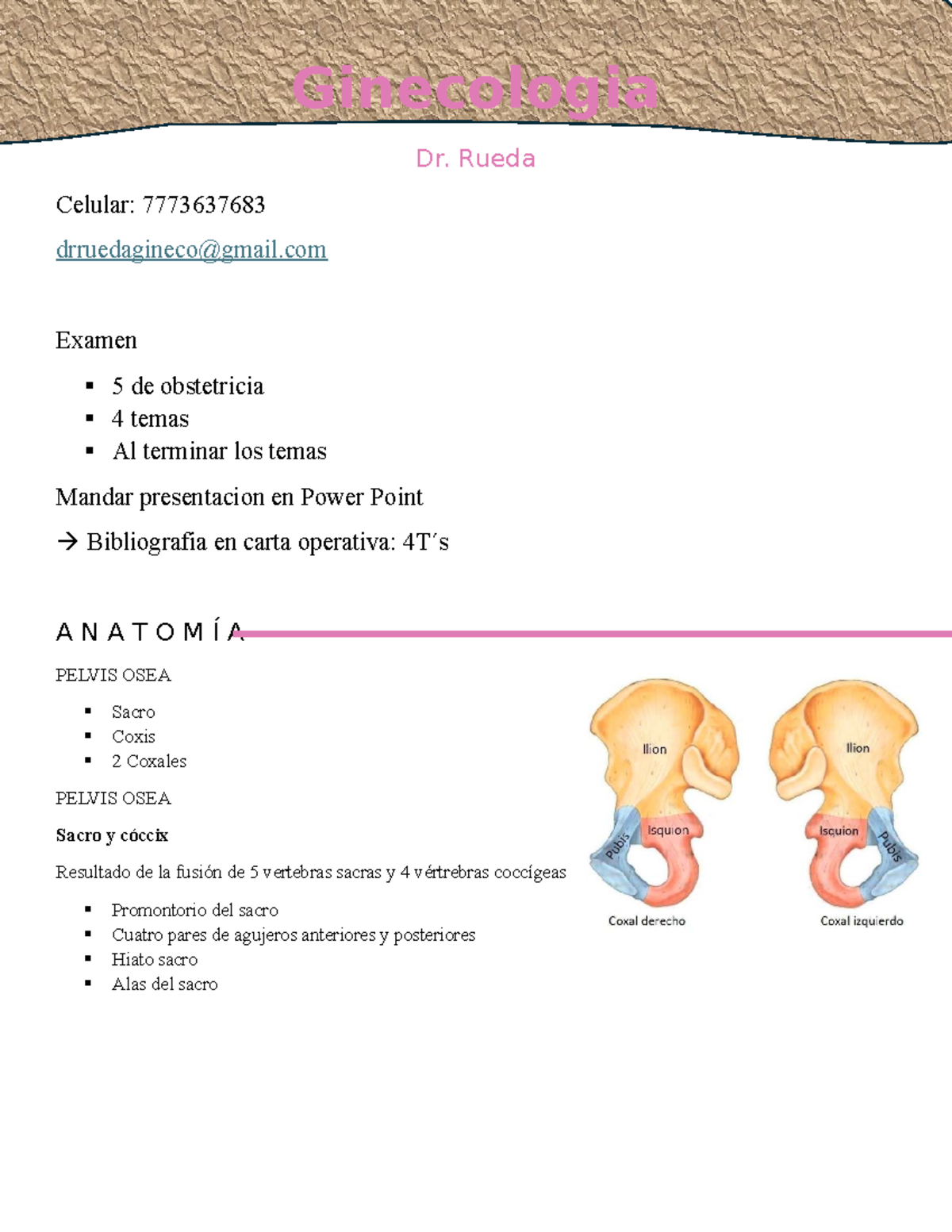Ginecología Dr. Rueda: Examen 5 de Obstetricia y Temas Clave - Studocu