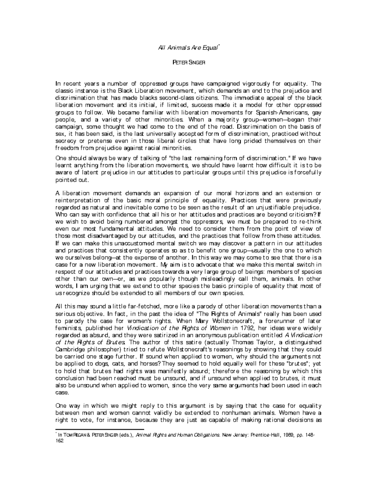 Animal Rights: Expanding the Moral Principle of Equality - All Animals ...