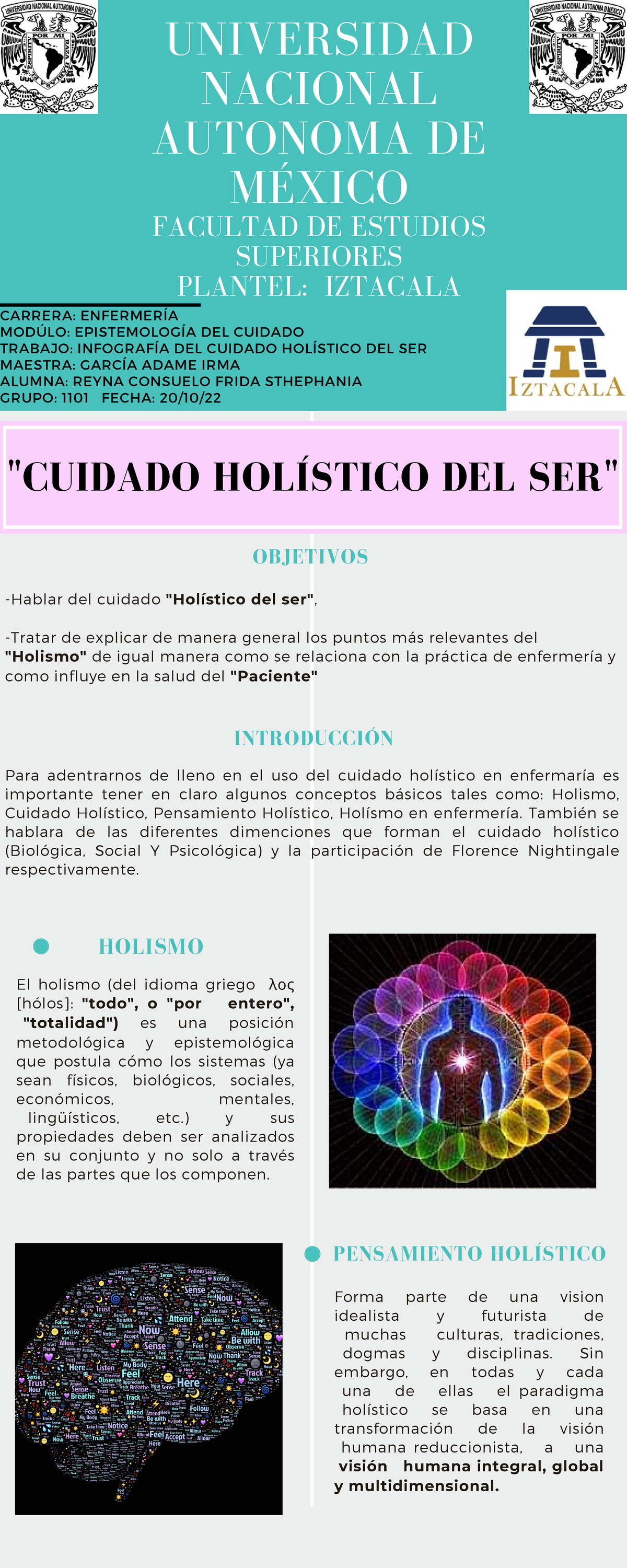 Cuidado holístico del ser - CARRERA: ENFERMERÍA MODÚLO: EPISTEMOLOGÍA DEL CUIDADO TRABAJO: - Studocu