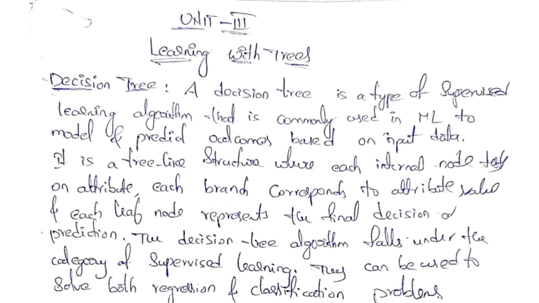 ML Unit-3: Learning with Decision Trees and Classification Techniques ...