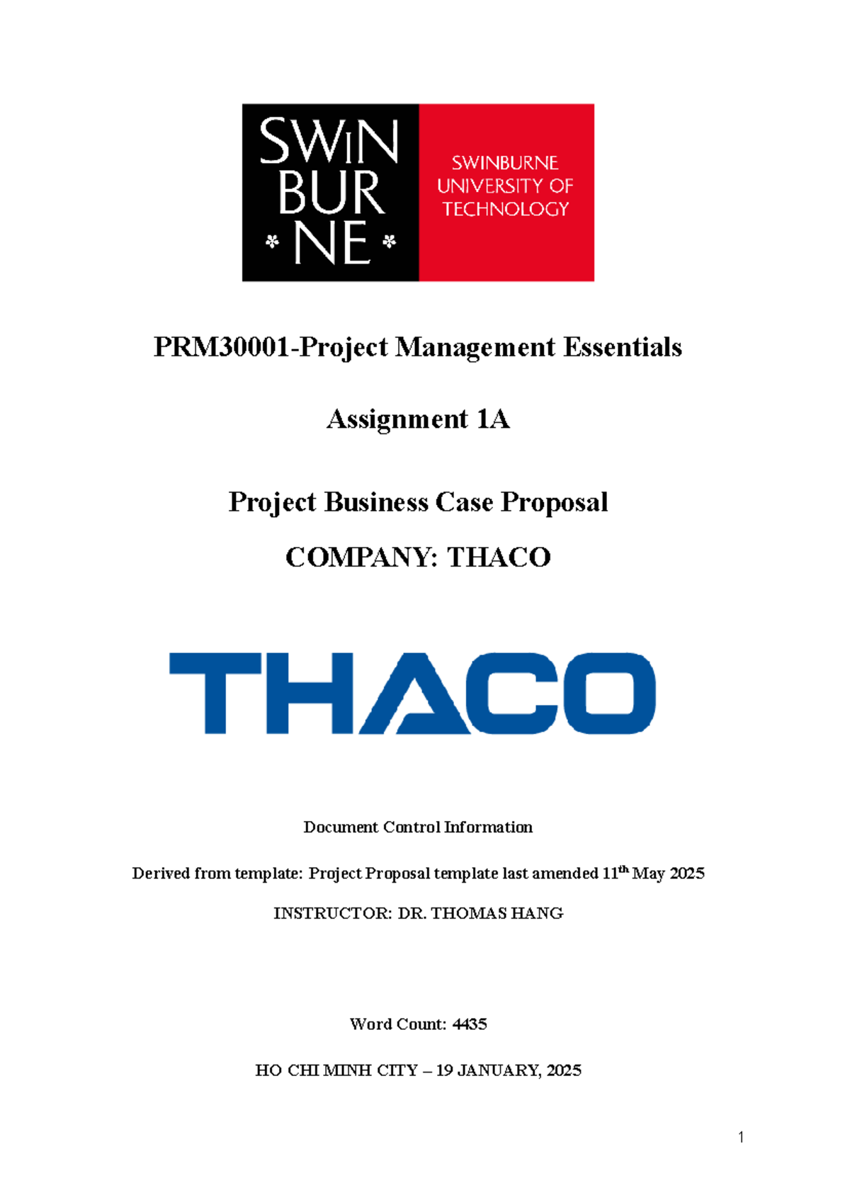 Copy of Project Proposal Business Case Assignment - PRM30001-Project ...