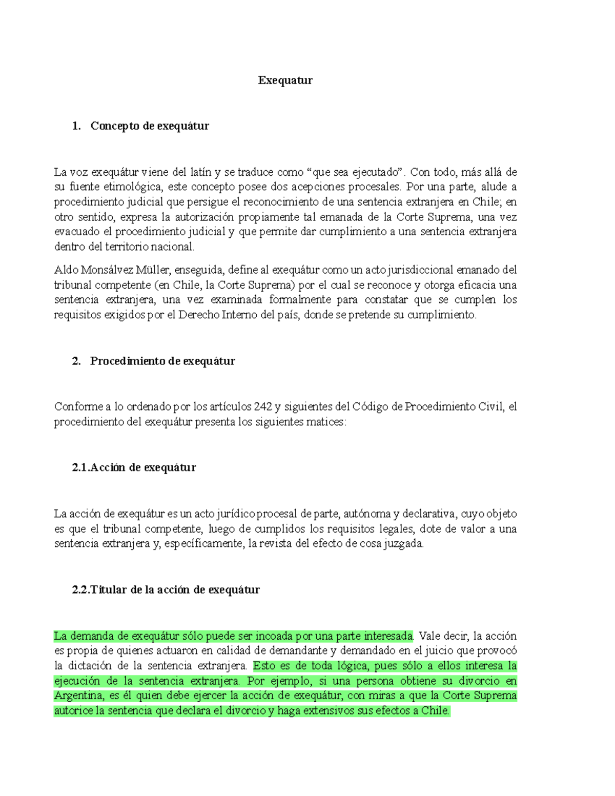 Estudio sobre el Exequátur: Conceptos y Procedimientos Legales en Chile ...