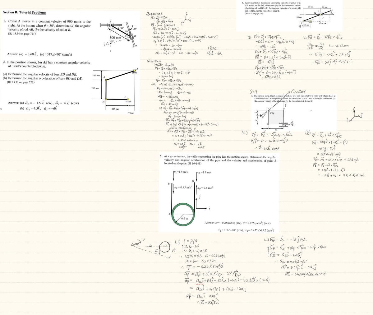 MA1001 Tutorial 5 - Solutions to Problems on Angular Motion - Studocu