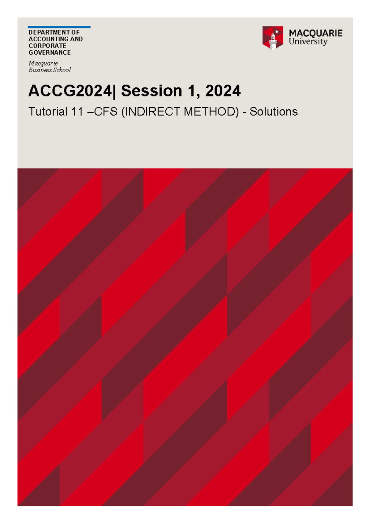 Tutorial 11 Solutions - CFS (Indirect Method) for ACCG2024 - Studocu