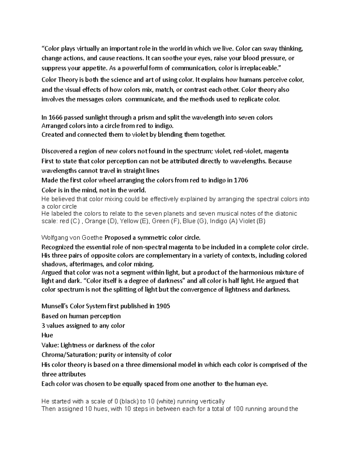 Color Theory: Principles, Key Theorists, and Perception (ART 101) - Studocu