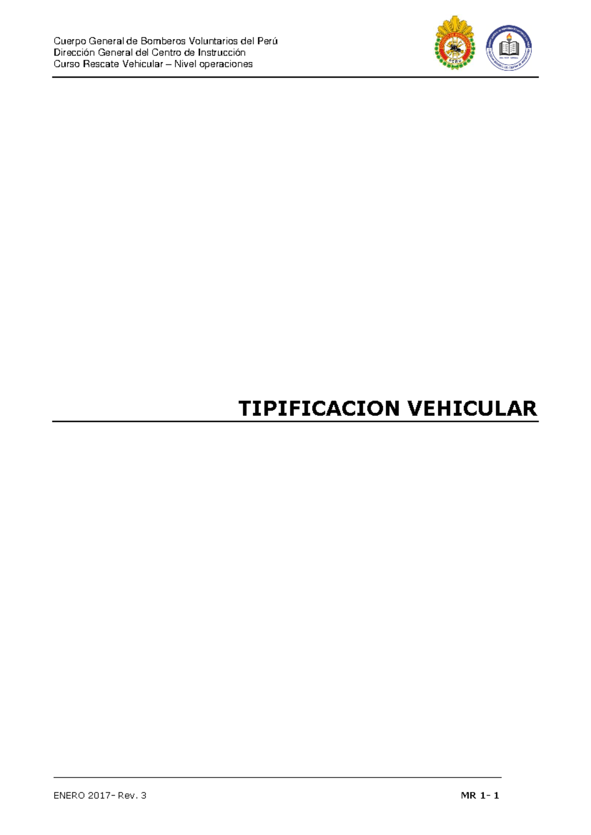 MR1 - Tipificacion Vehicular - Dirección General del Centro de ...
