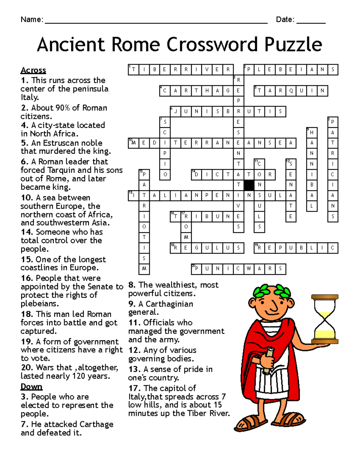 Ancient Rome Crossword Puzzle Answer Key - History Course Codes - Studocu