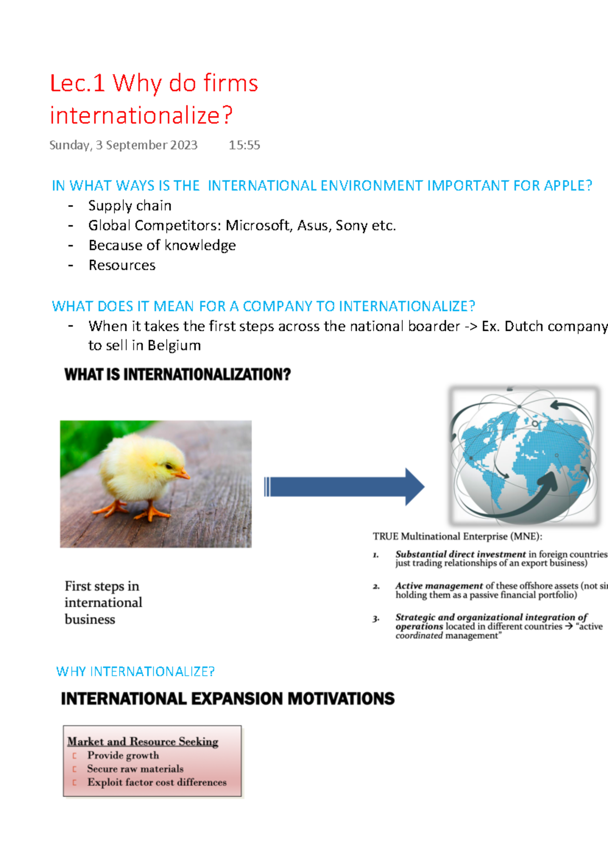 Lec. 1: Importance of Internationalization for Firms like Apple ...