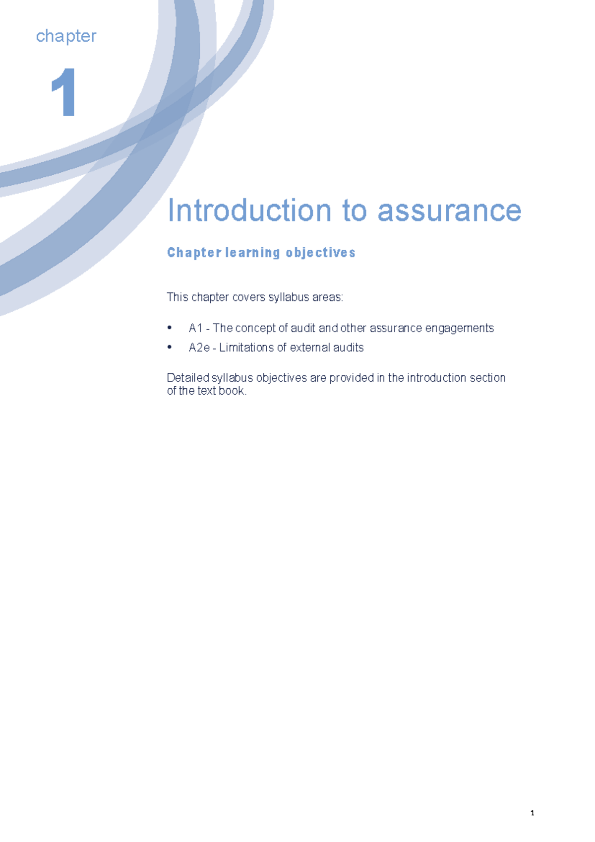 Chapter 1: Introduction to Audit & Assurance (F8) - Key Concepts and ...