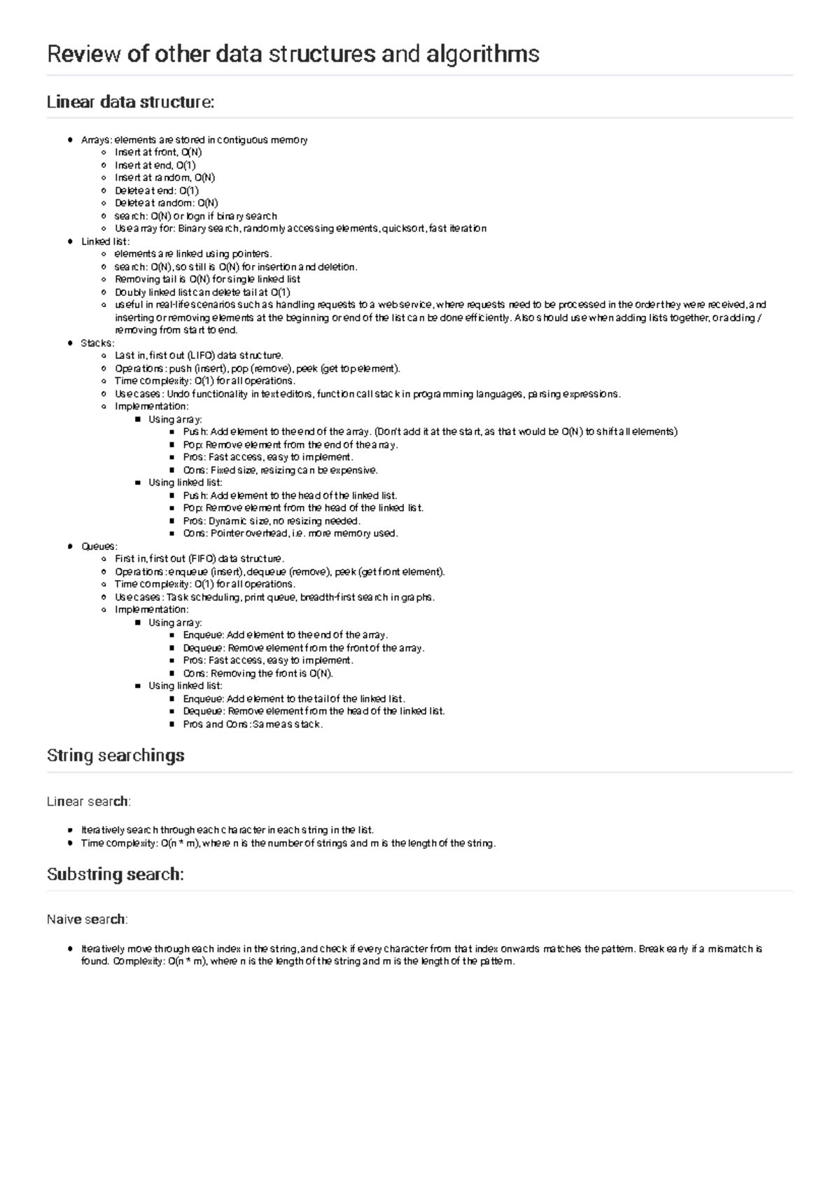 Basic Algorithms and Data Structures Review (CS101) - Sem 1 2025 - Studocu