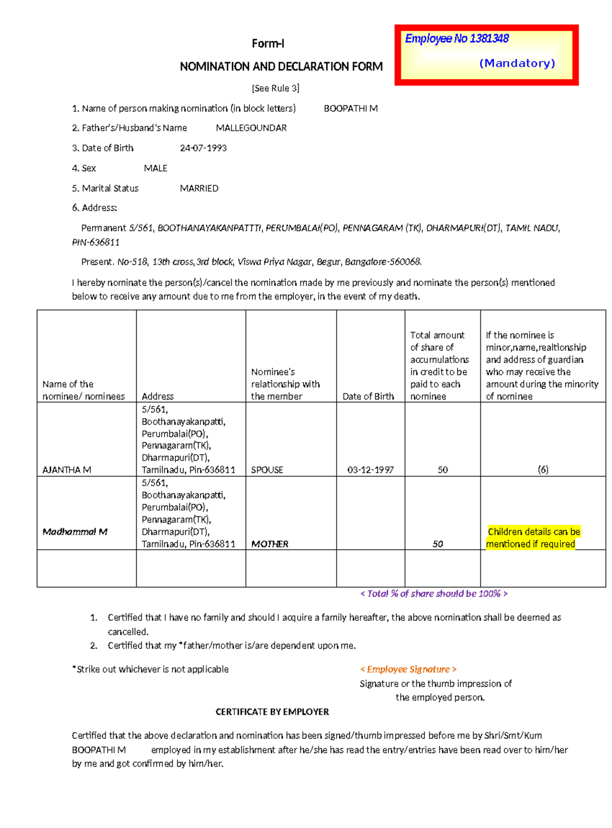 Launchpad Lateralpaymentofwagesnominform 1007735844 - Form-I NOMINATION ...