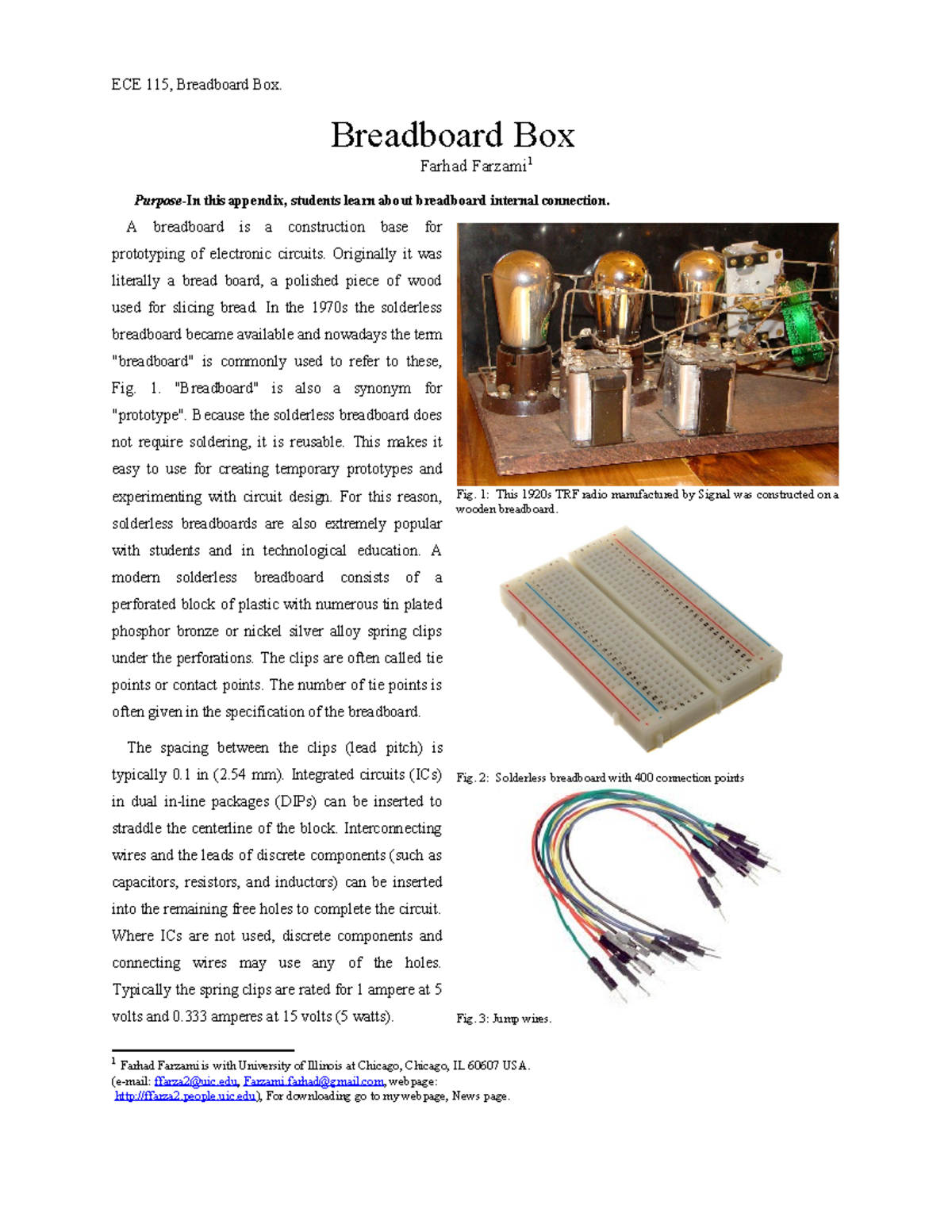 Bread Board - dsadsd - ECE 115, Breadboard Box. Breadboard Box Farhad ...