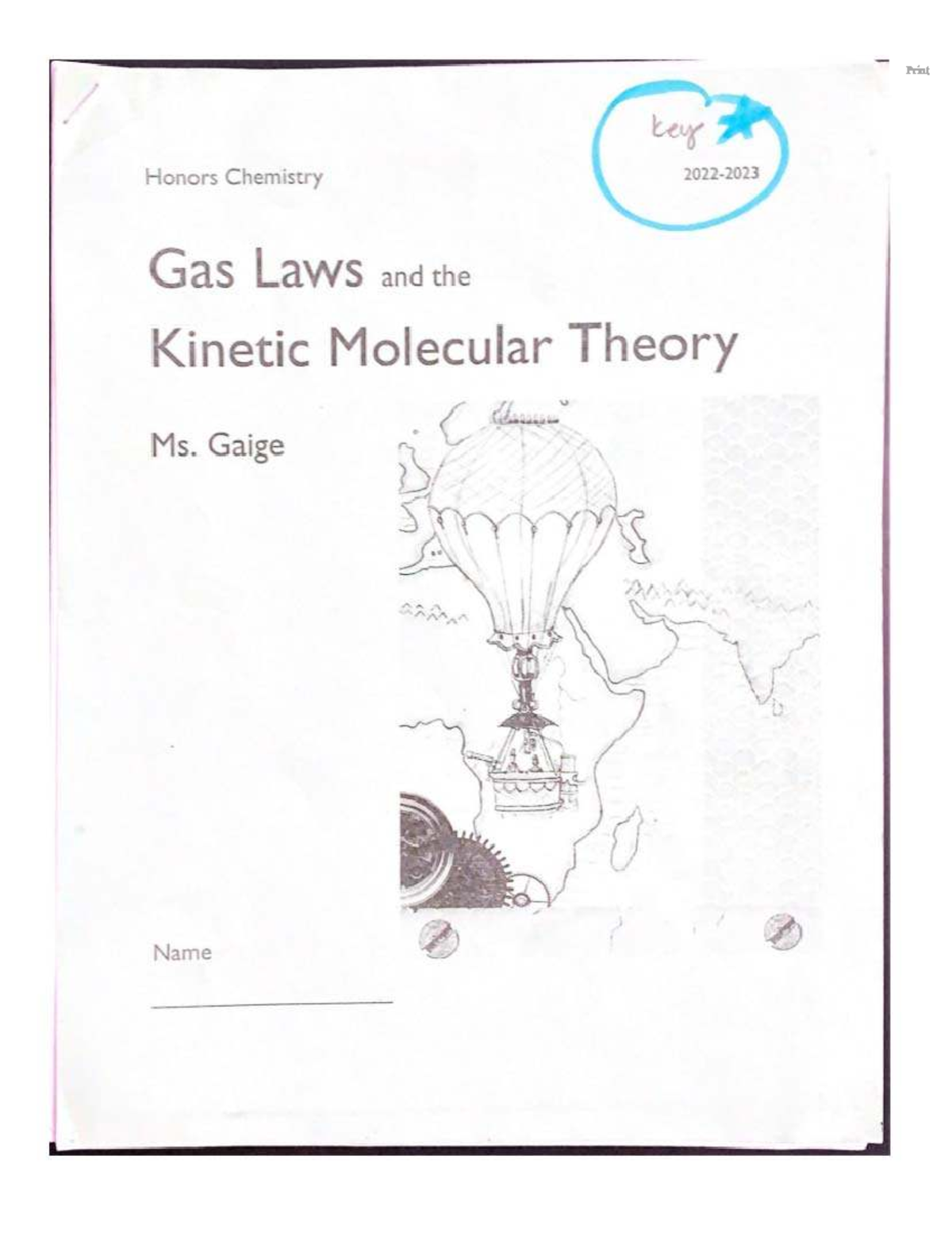 Honors Chemistry Gas Laws & Kinetic Molecular Theory Notes - Studocu