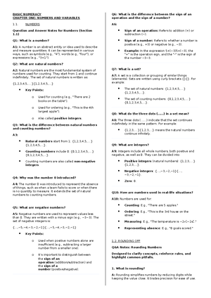 [Solved] If a vertical and horizontal number lines intersect each other - Basic Numeracy ...