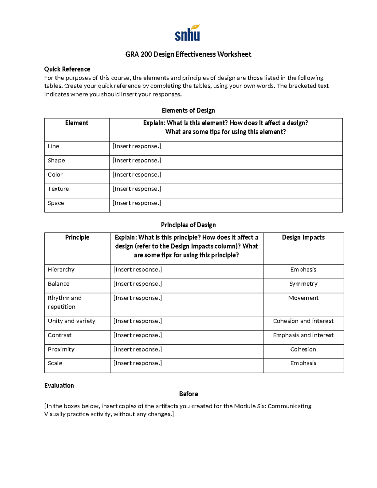 GRA 200 Design Effectiveness Quick Reference Guide - Studocu