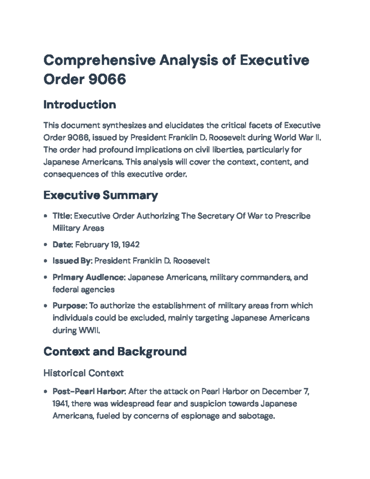 Final Exam Analysis of Exec. Order 9066: Civil Liberties in WWII - Studocu