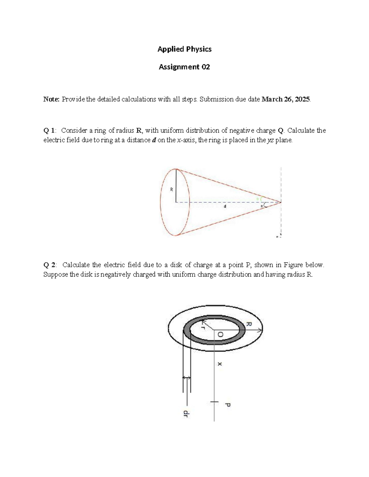 Assignment 2 - Applied Physics Assignment 02 Note: Provide the detailed ...