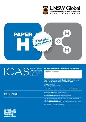 ICAS Science Practice Questions Paper D - Year 6 Assessment Guide - Studocu