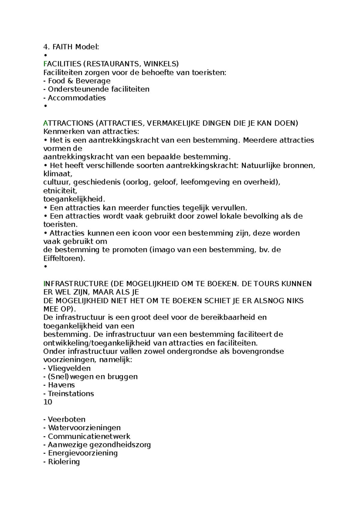 FAITH Model: Analyzing Tourist Appeal & Destination Features - Studeersnel