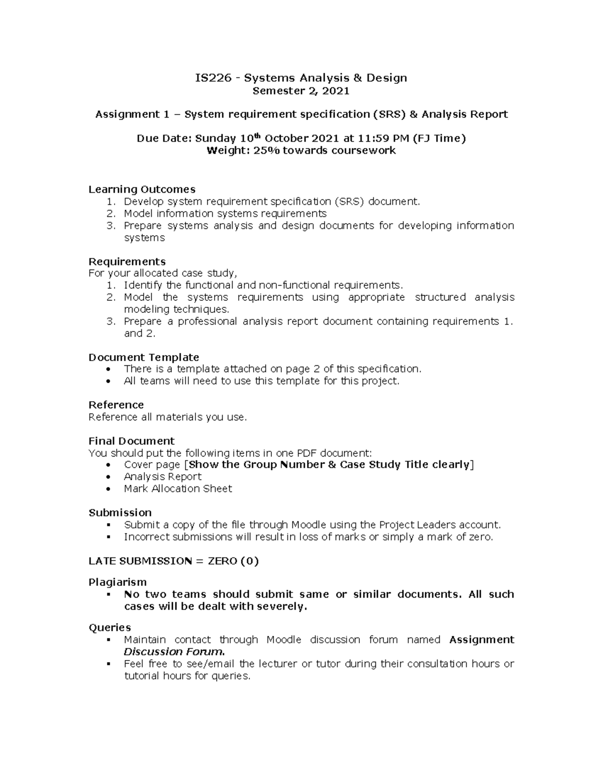 IS226 A1 - Analysis Report - Information security - USP - Studocu