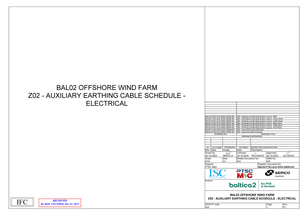 BAL02 Offshore Wind Farm Z02 Earthing Cable Schedule - Electrical ...