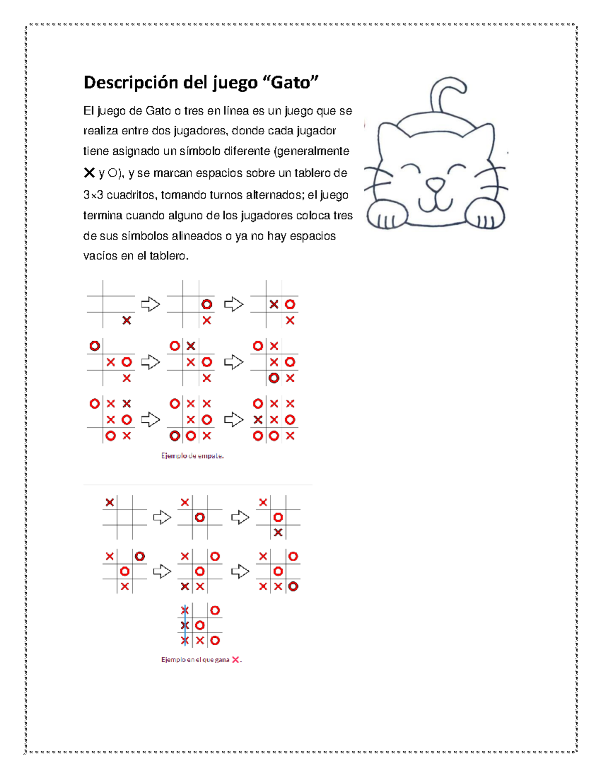 Juego Gato: Reglas y Objetivos del Juego de Tres en Línea - Studocu