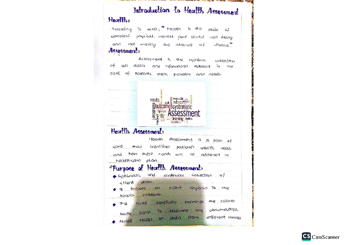 Health Assessment Overview: Key Concepts and Methods - Studocu