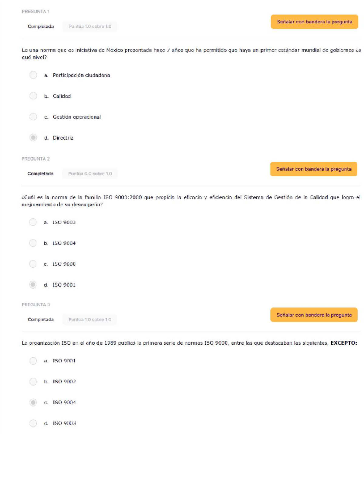 Gestión de Calidad Examen Semana 4 - Preguntas y Respuestas - Studocu