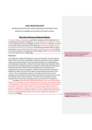 Unit 8 - Assignment 1 - BTEC Pearsons Applied Science Coursework 2021 ...