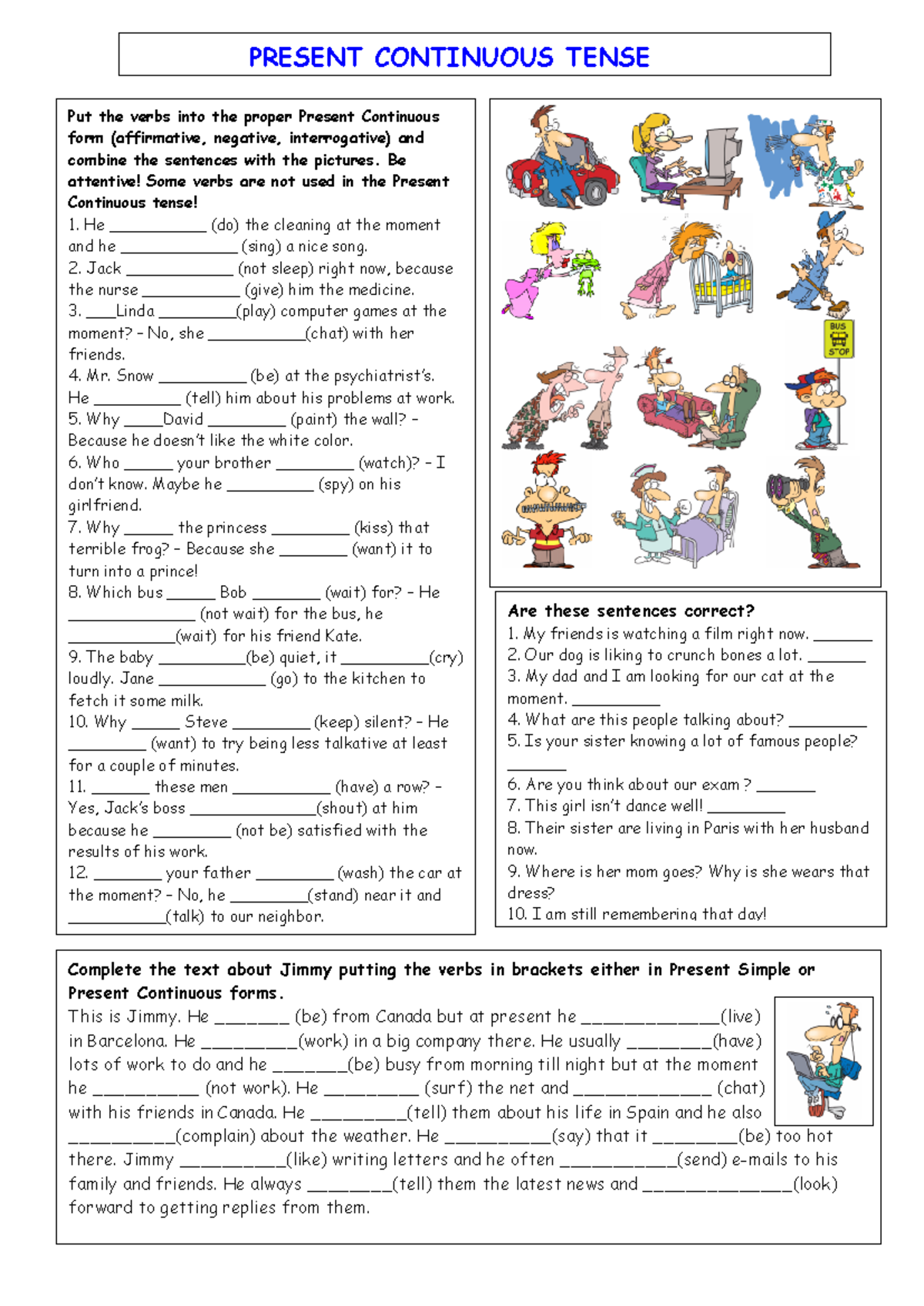 9 - Present Continuous Exercises for Verb Forms - Studocu