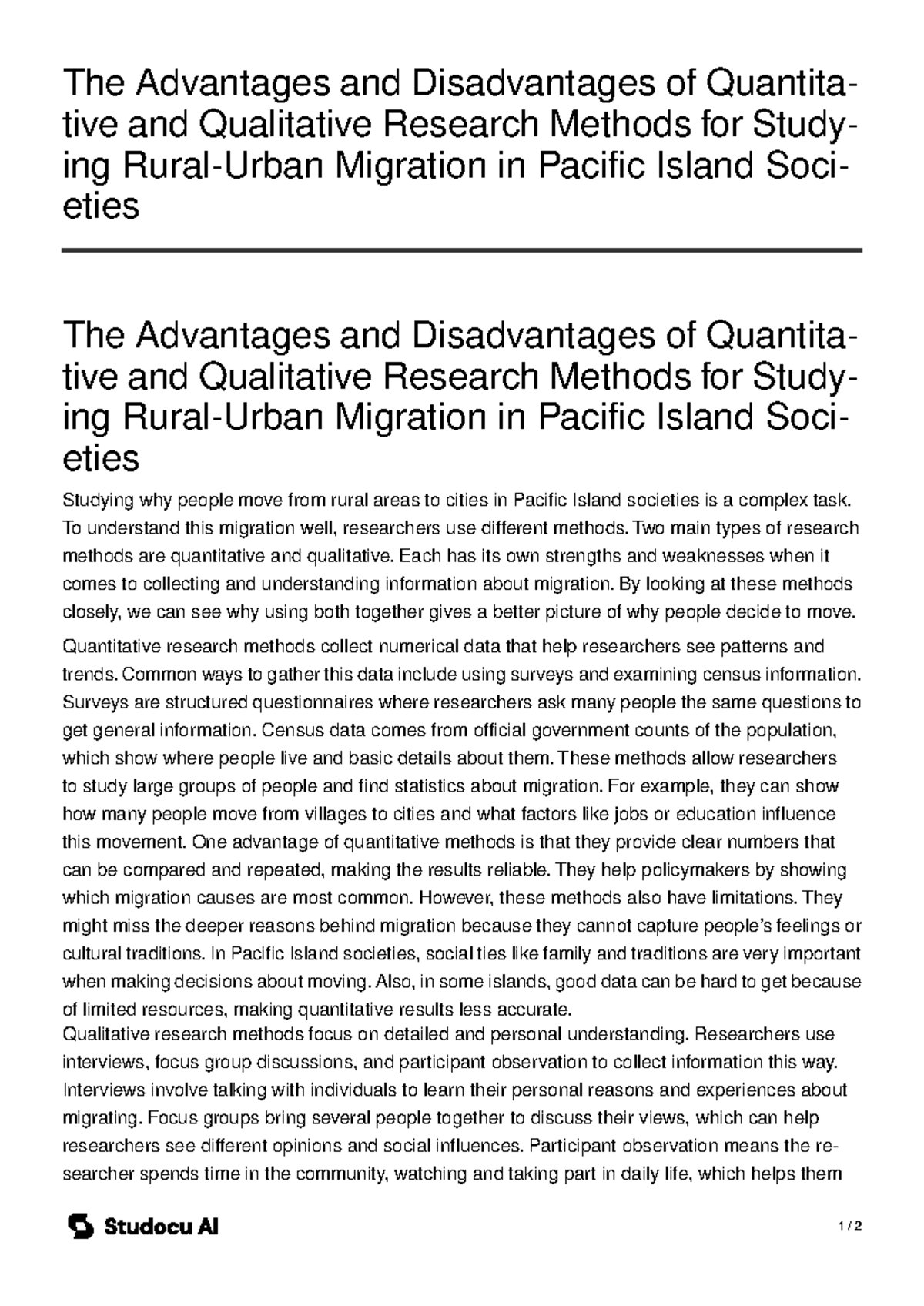 The Pros and Cons of Quantitative & Qualitative Research Methods for ...