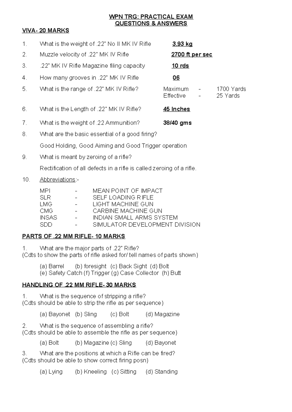 WPN TRG: PRACTICAL EXAM QUESTIONS & ANSWERS FOR 20 MARKS - Studocu