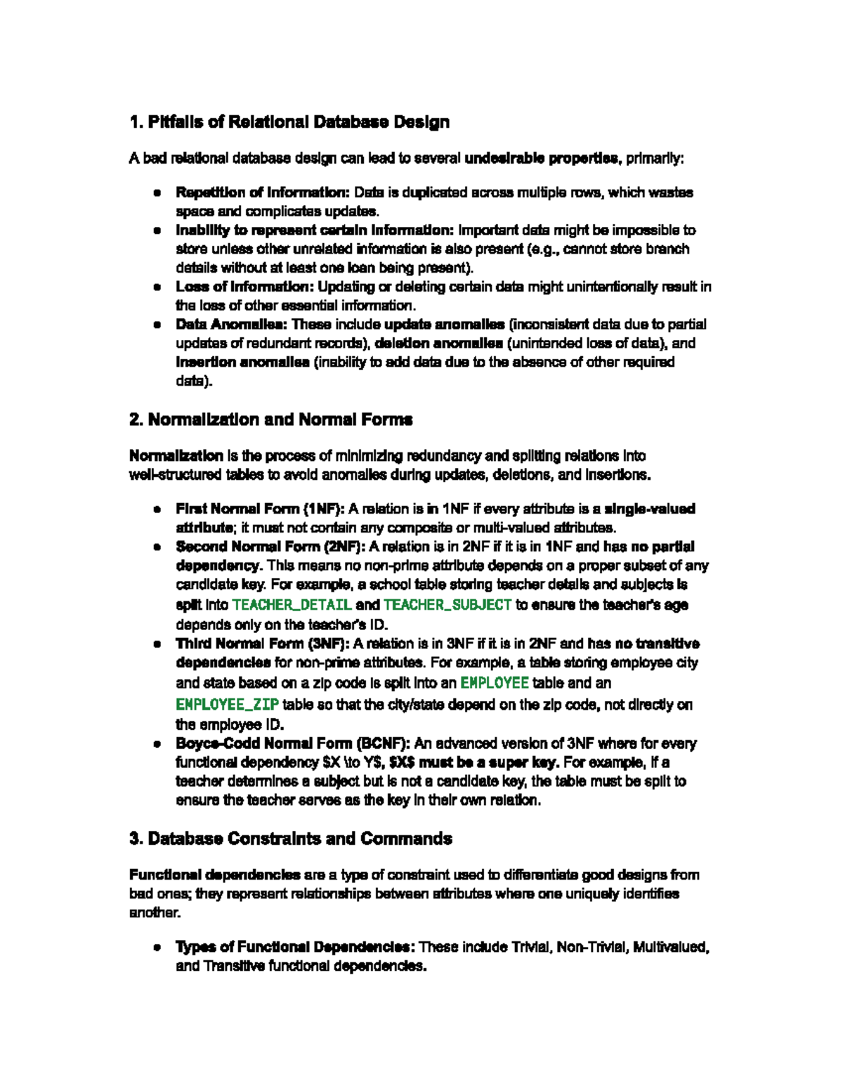 DBMS Assignment 2: Pitfalls and Solutions in Relational Database Design ...