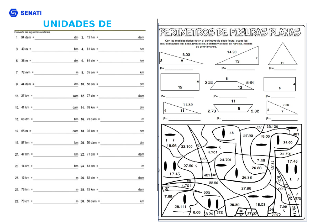 Practica - tabla de longitud y perímetro - Matemática I - UNIDADES DE ...