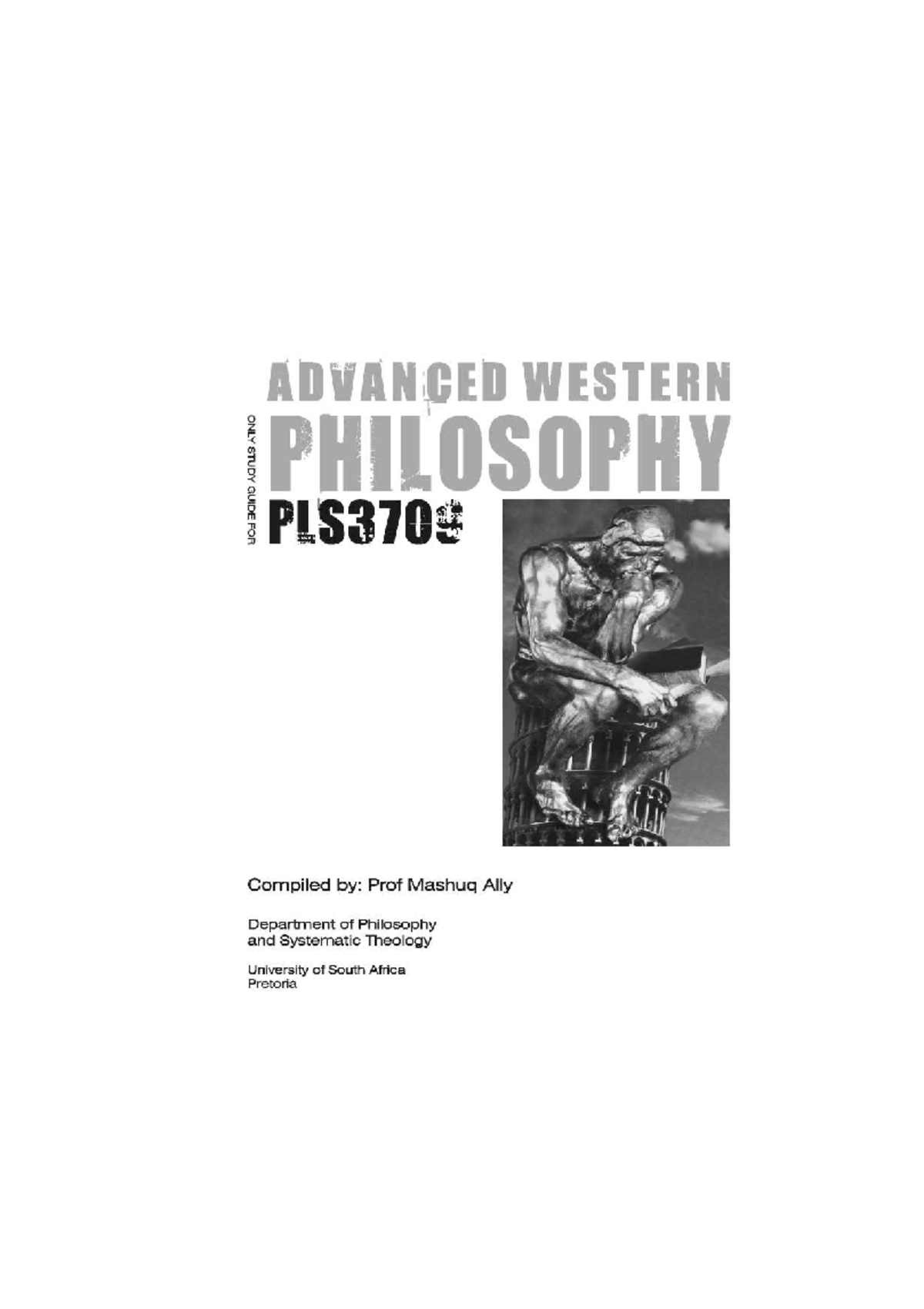 PLS3709 Study Guide: Advanced Western Philosophy Overview - Studocu