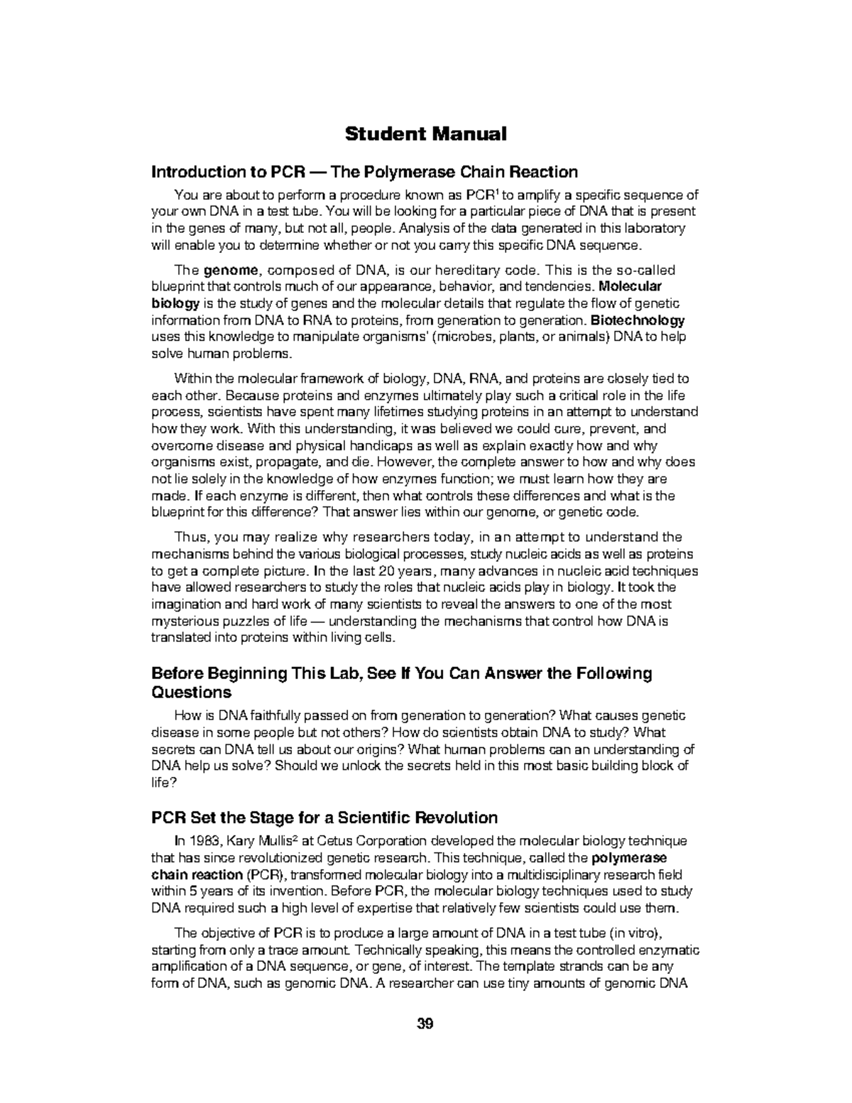 PV92 Lab Manual: PCR Techniques and DNA Template Preparation - Studocu