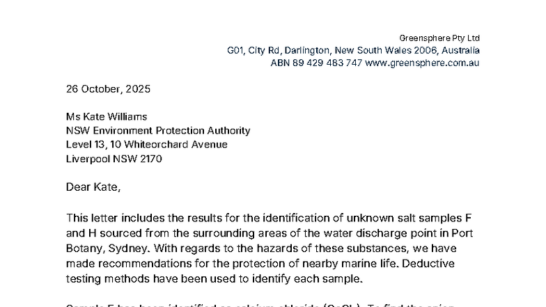 Chem1011 Major Post Lab Assessment: Salt Sample Analysis Results - Studocu