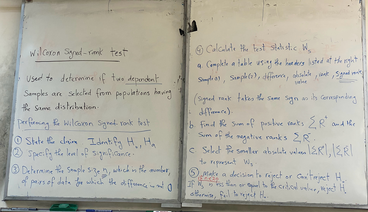 Wilcoxon signed rank test analysis for Lec 05 non-parametric statistics ...