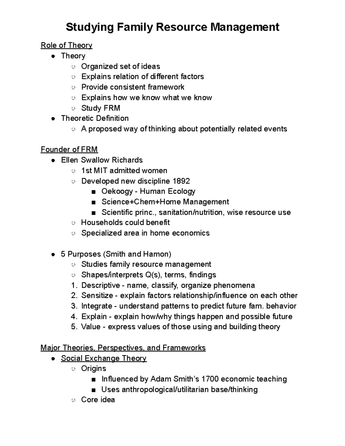 Family Resource Management (FRM): Theoretical Foundations ...